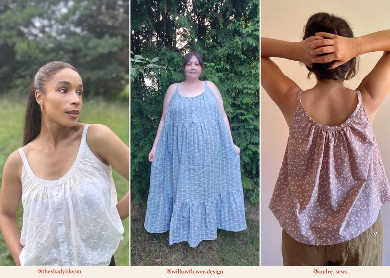 Nellie Tank + Dress PDF Sewing Pattern | Beginner Friendly | Size ...