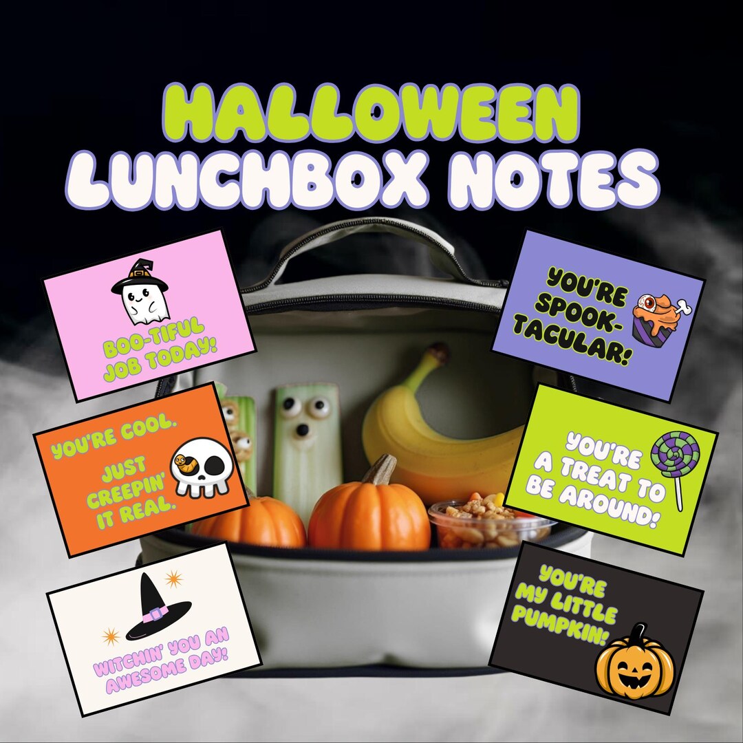 Halloween Lunchbox Notes for Kids: Spooky Puns (PDF Download) - Etsy