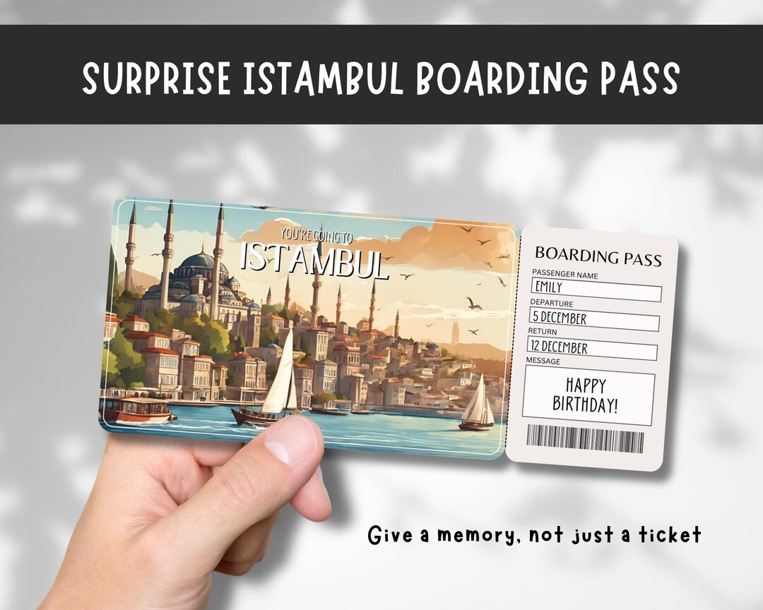 Editable Istanbul Boarding Pass – Surprise Trip Reveal Template ...