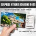 Athens Boarding Pass Editable Printable Personalized Travel Ticket ...