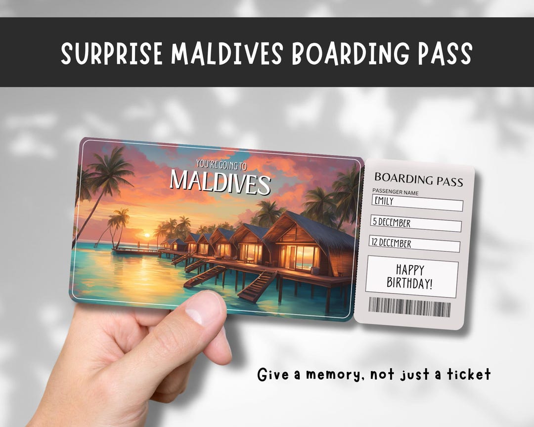 Maldives Trip Surprise Gift Ticket - You're Going to Maldives ...