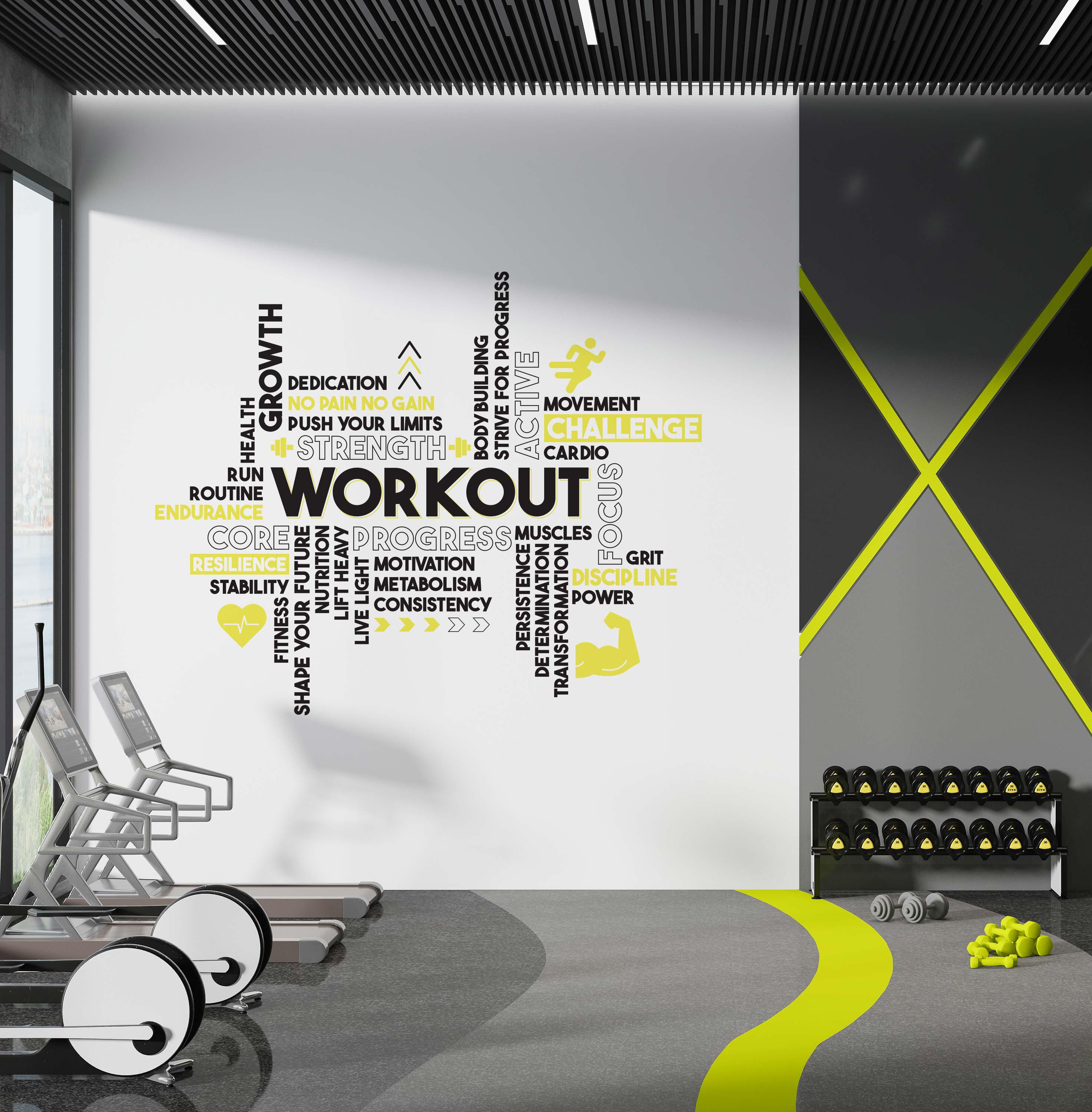 Inspirational Gym Wall Decal: Fitness Motivation, Workout Decor - Etsy