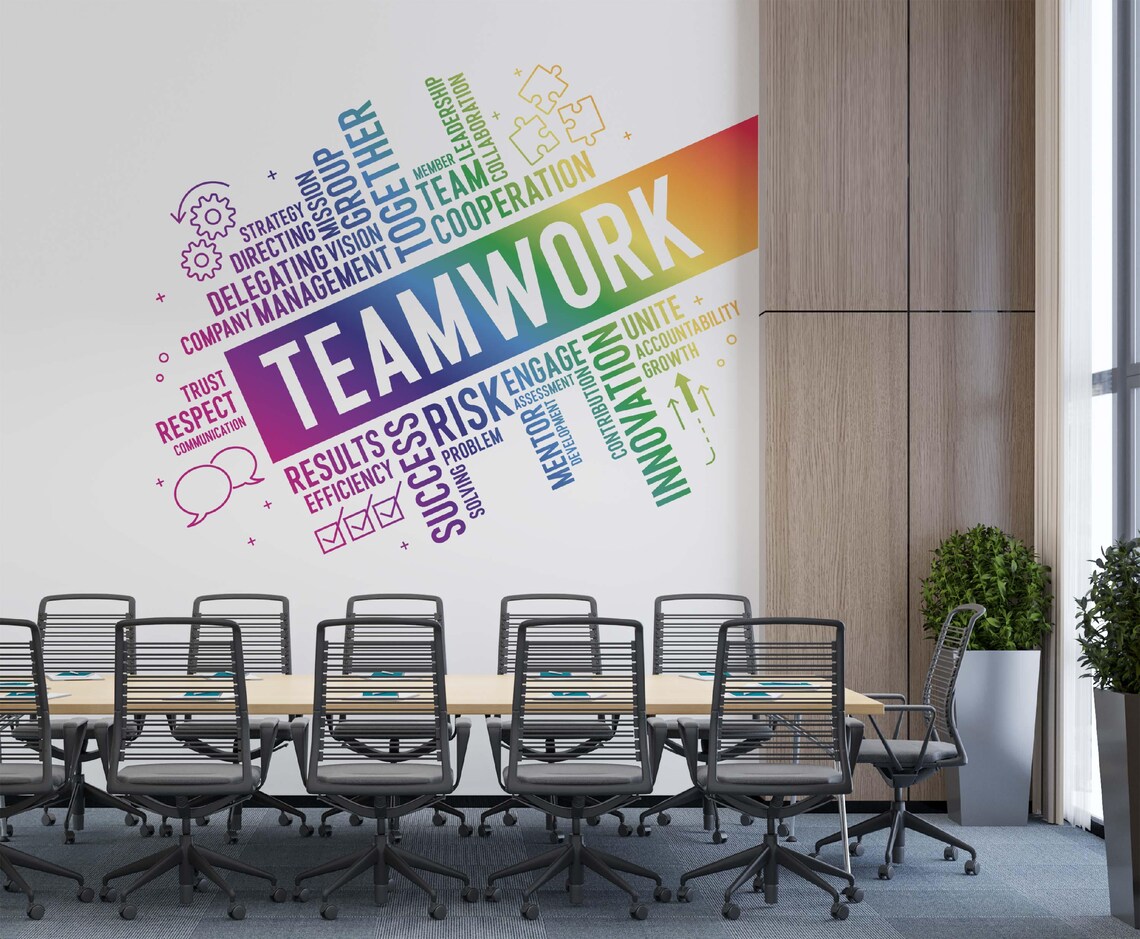Colorful Teamwork Wall Decal Motivational Quote Wall Sticker Company ...