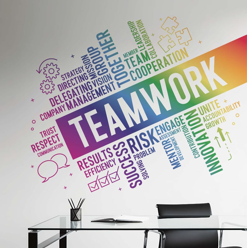 Colorful Teamwork Wall Decal Motivational Quote Wall Sticker Company ...