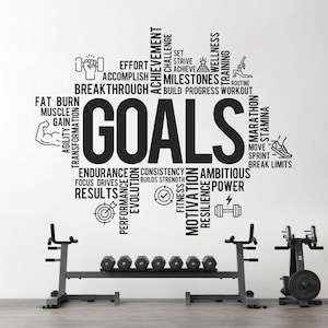 Goals Wall Decal Motivational Quote Wall Sticker Gym Quote Wallpaper ...