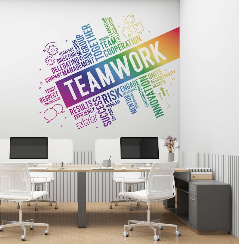 Colorful Teamwork Wall Decal Motivational Quote Wall Sticker Company ...