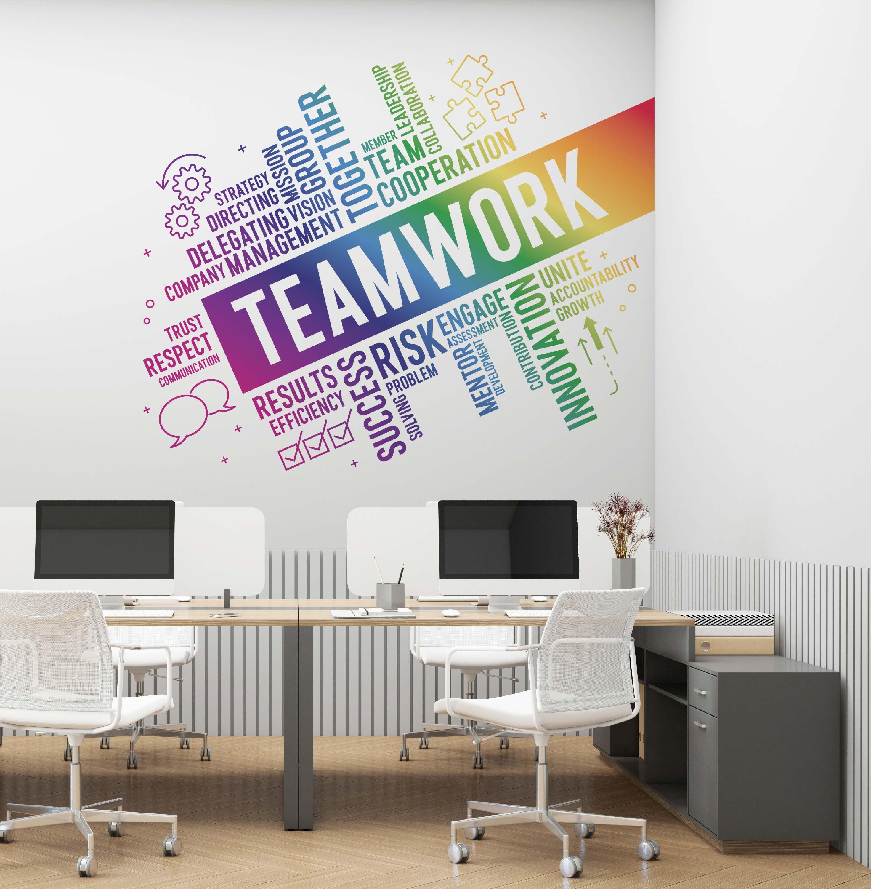 Colorful Teamwork Wall Decal Motivational Quote Wall Sticker Company ...