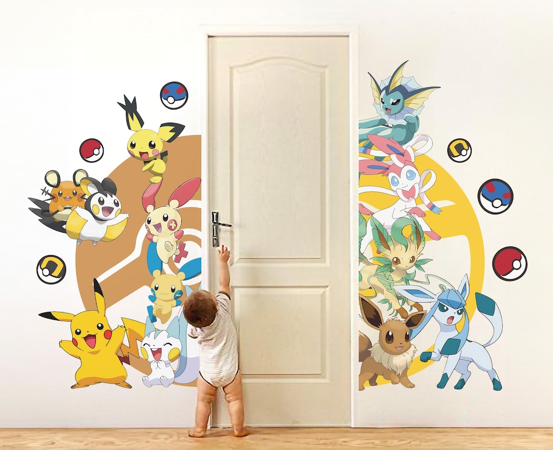 Pokemon Door Frame Decal Pokemon Wall Decal Pokemon GO Wall Sticker ...