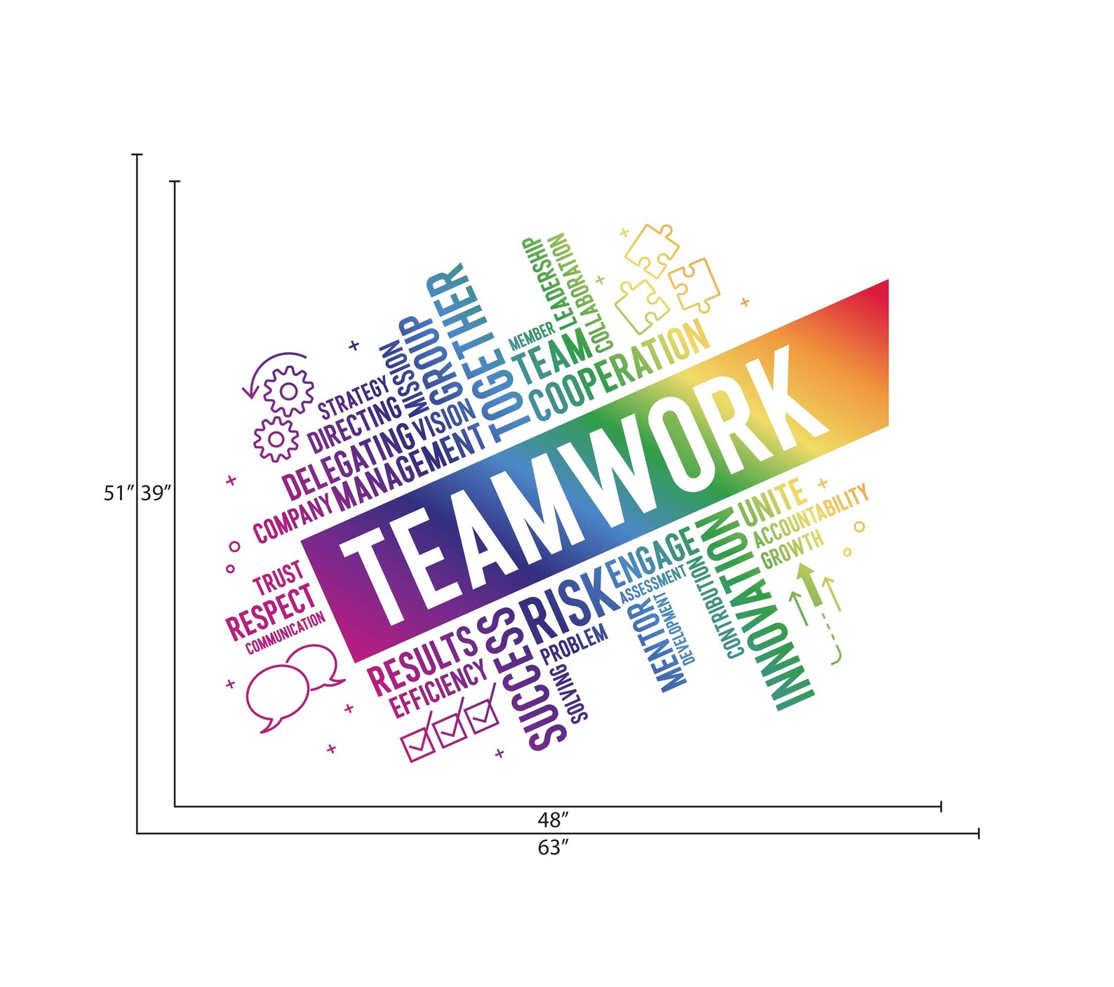 Colorful Teamwork Wall Decal Motivational Quote Wall Sticker Company ...