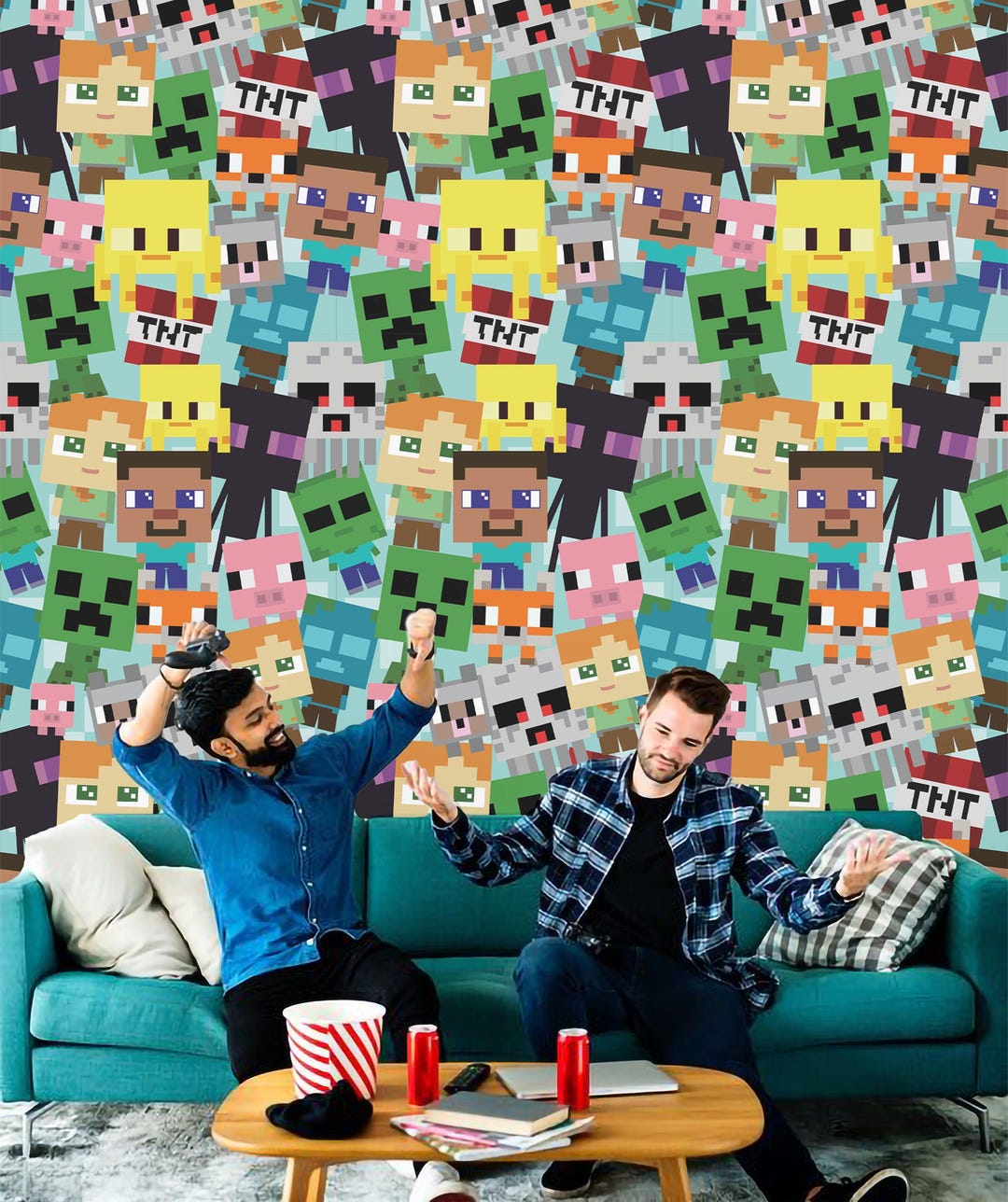 Peel and Stick Minecraft Wallpaper Minecraft Wall Decal Minecraft Wall ...