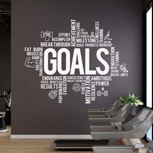 Goals Wall Decal Motivational Quote Wall Sticker Gym Quote Wallpaper ...