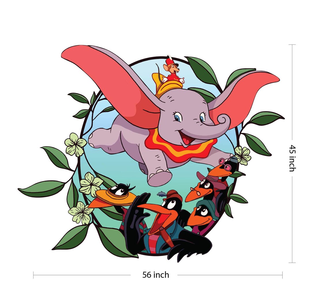 Winnie the Pooh Wall Decal Bambi Wall Sticker Dumbo Wall Mural Famous ...