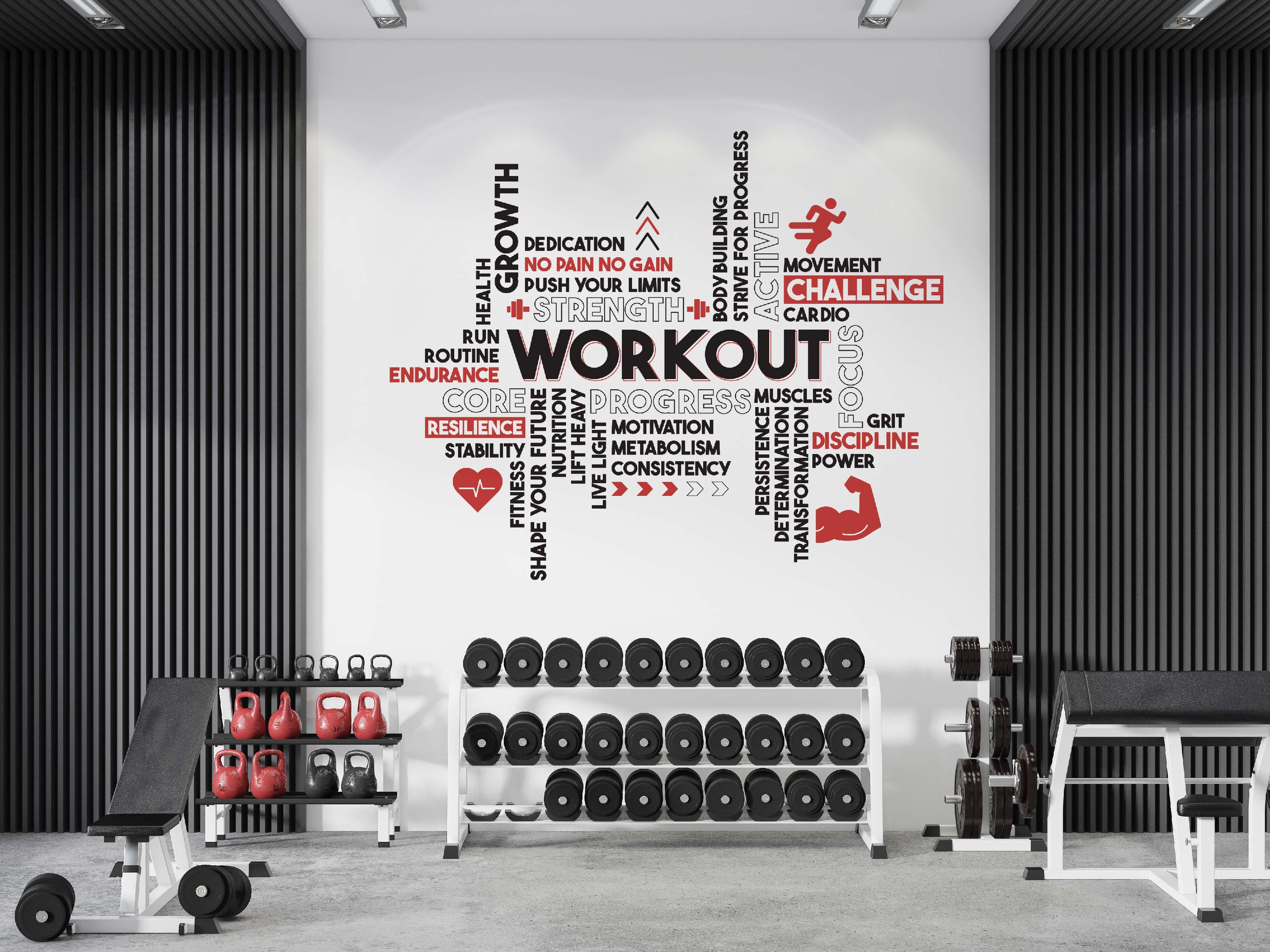 Inspirational Gym Wall Decal: Fitness Motivation, Workout Decor - Etsy