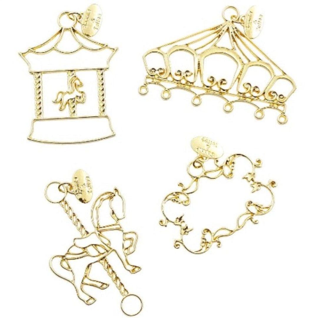 Carousel Gold Bezel Open Charms (exclusive) | Resin Craft | Bezel Charm ...