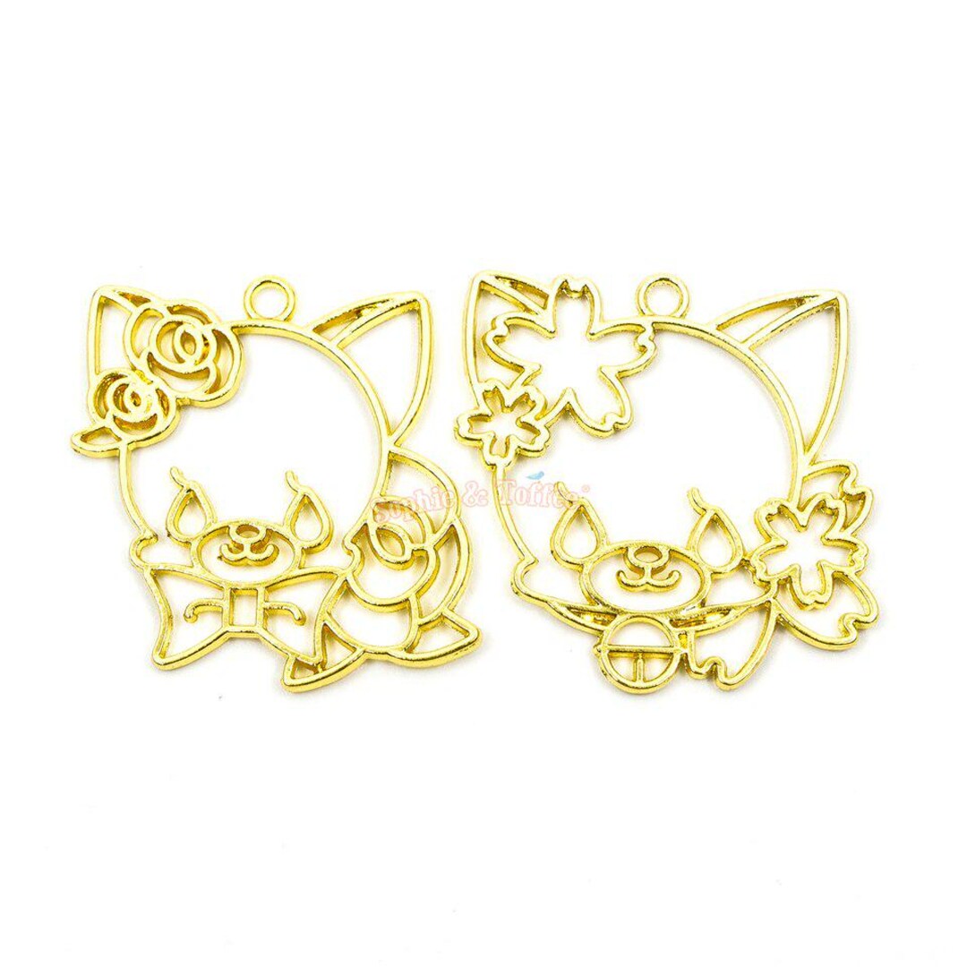 Kawaii Mouse Theme Open Bezel Charms (2 Pieces) | Kawaii Mouse Theme ...