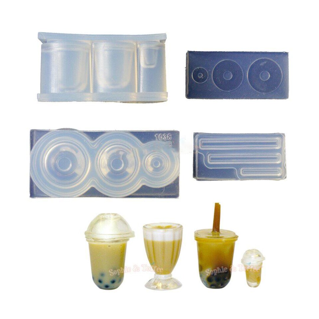3D Miniature Bubble Tea Cup Silicone Molds | Resin Silicone Mold ...