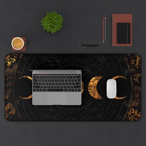 Celestial Moon Phases Desk Mat: Astrology Home Office Decor - Etsy