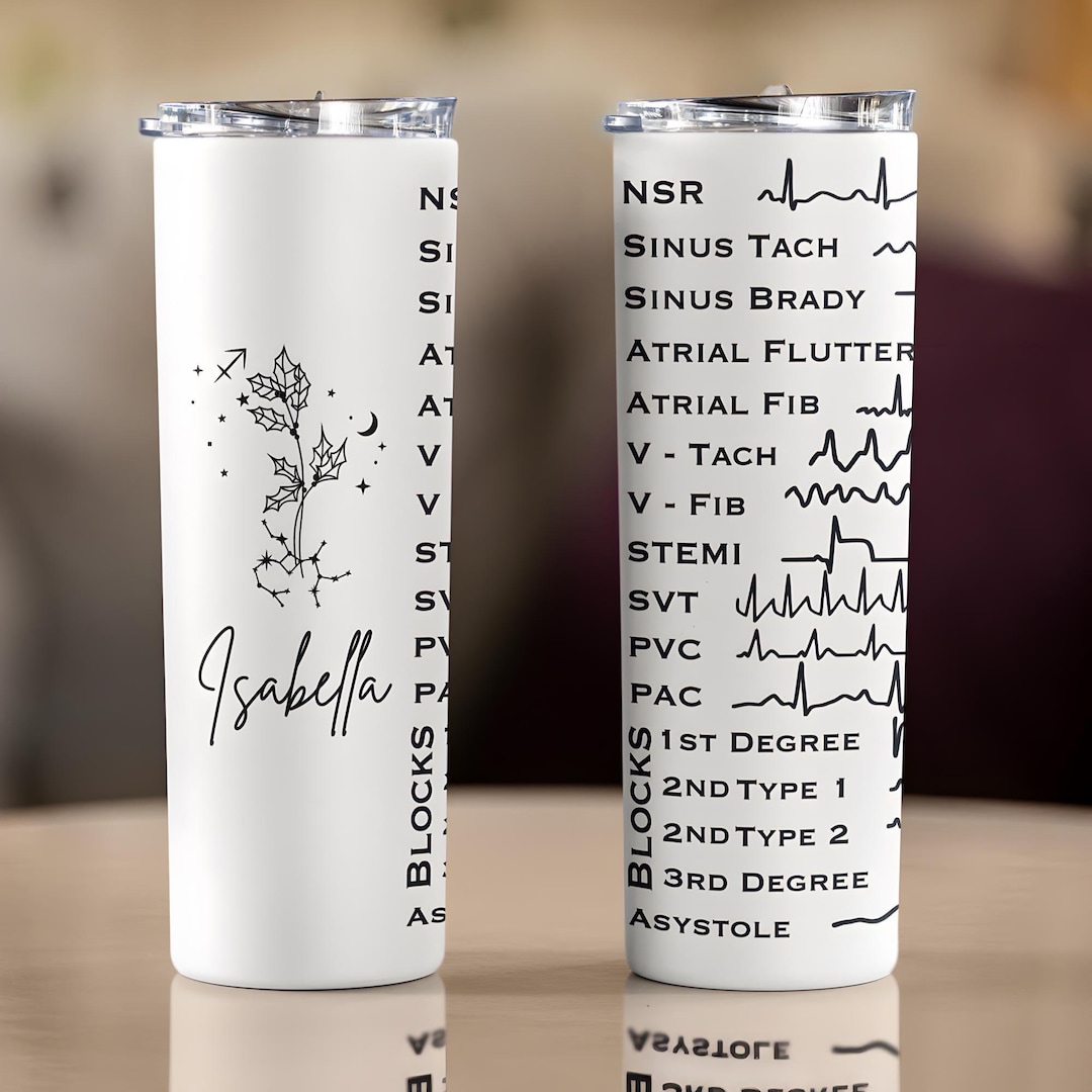 Personalized EKG Heart Rhythm Tumbler: Gift for Nurses & Medical Staff ...