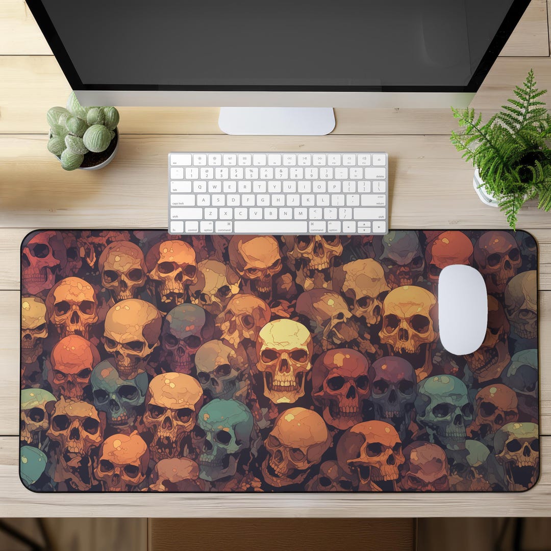 Skull Horde Desk Mat Bold & Edgy Design for Office, Home, or Gaming Perfect for Goth, Dark ...
