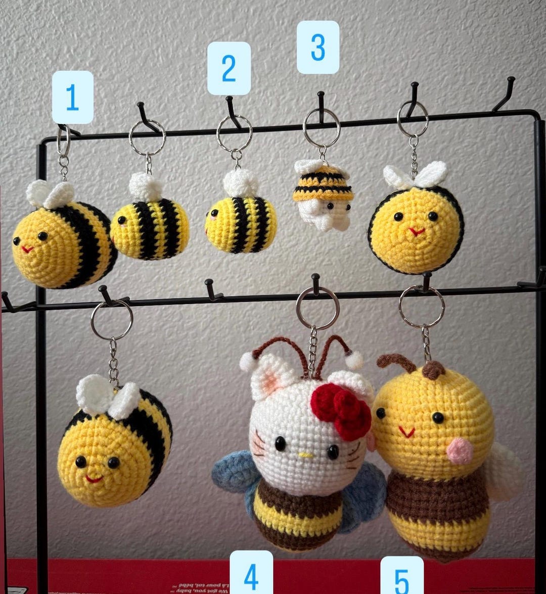 Bumblebee Handmade Crochet Keychain - Etsy