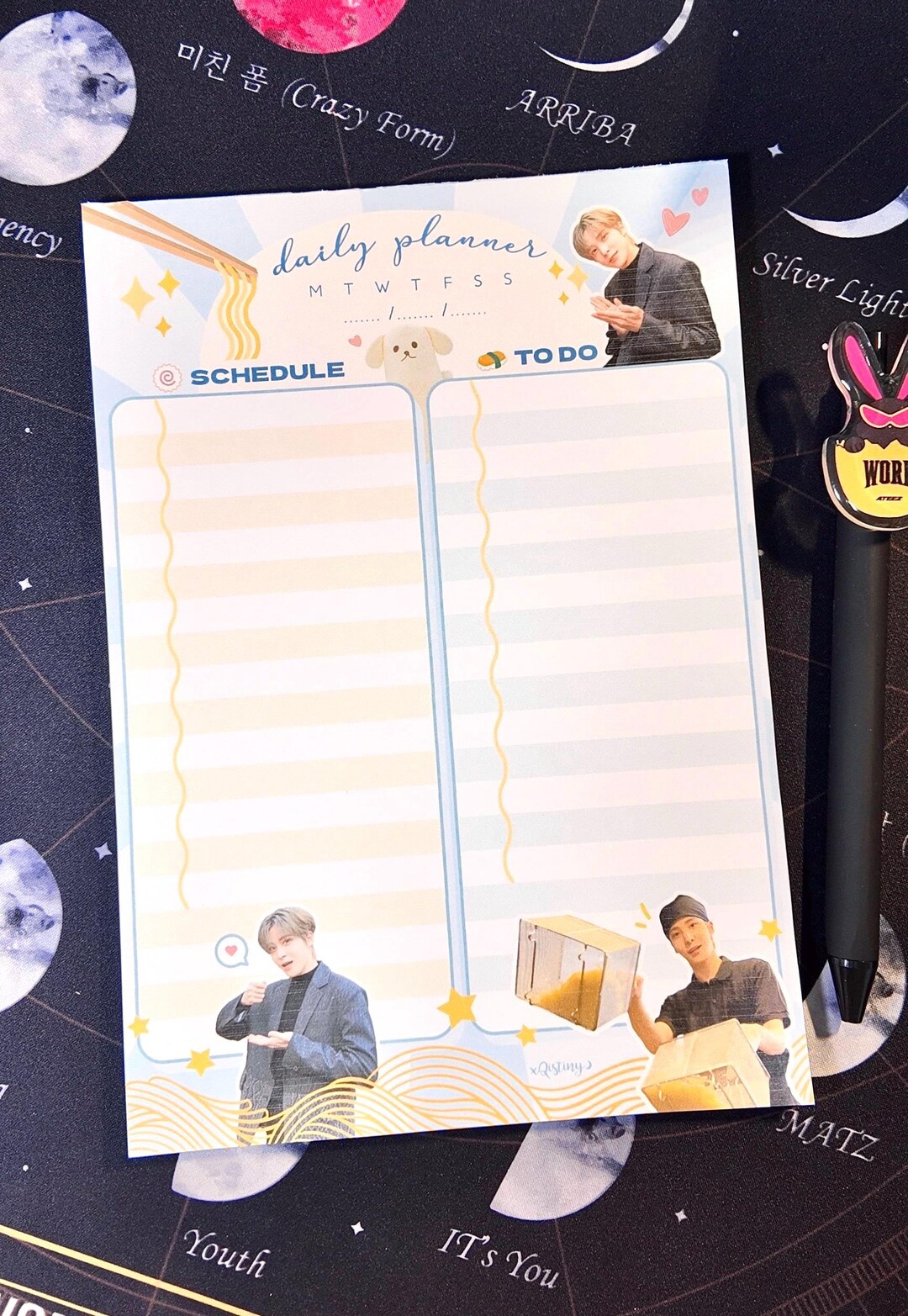 ATEEZ Yunho Daily Planner Notepad | To-do List | Notetaking | Memo Pad ...