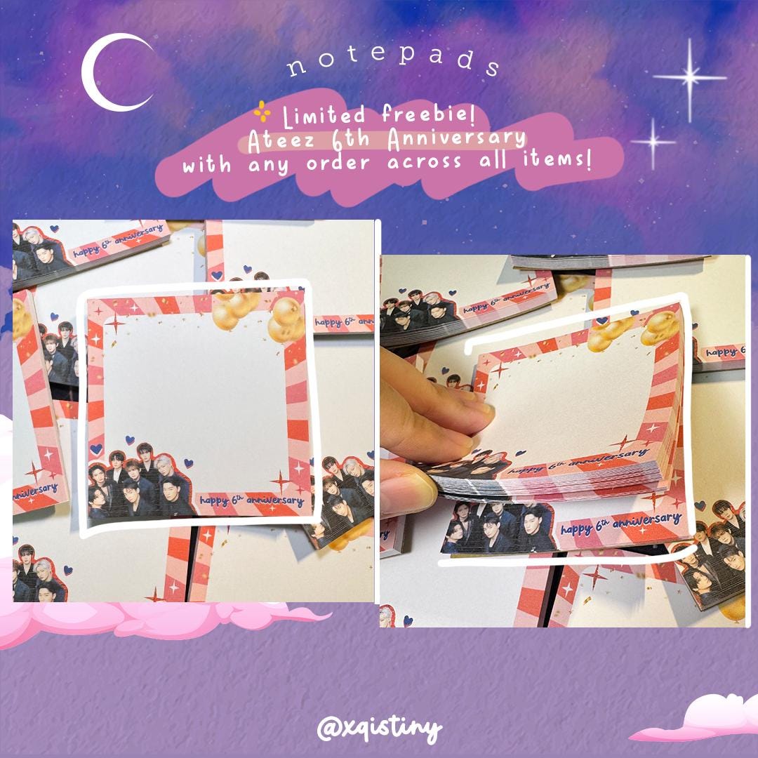 ATEEZ Jongho Thank You Cute Notepads Notetaking Memo Pad Kpop ...