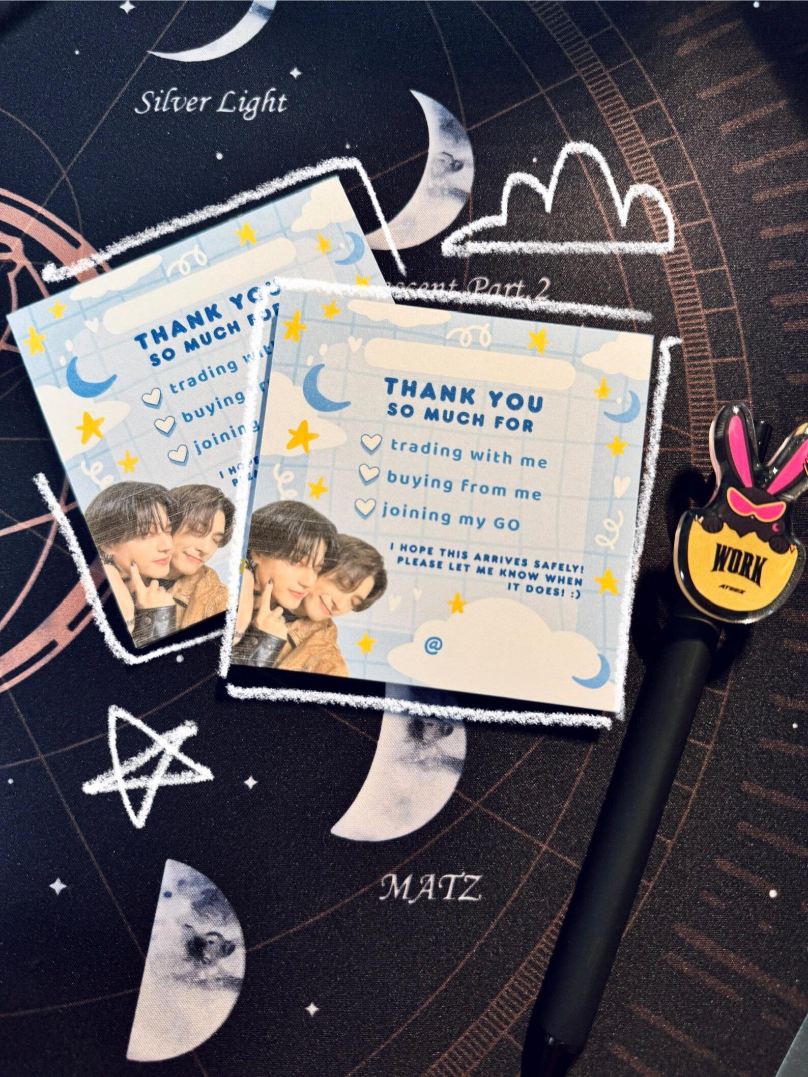 ATEEZ Cute Notepads | Memo Pad | Thank You Notes | Cloudy Blue ...