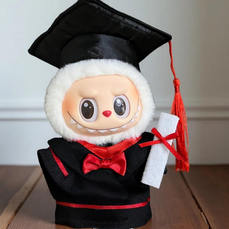 Graduation Outfit for 17cm Labubu Doll – Academic Gown & Cap Set for ...