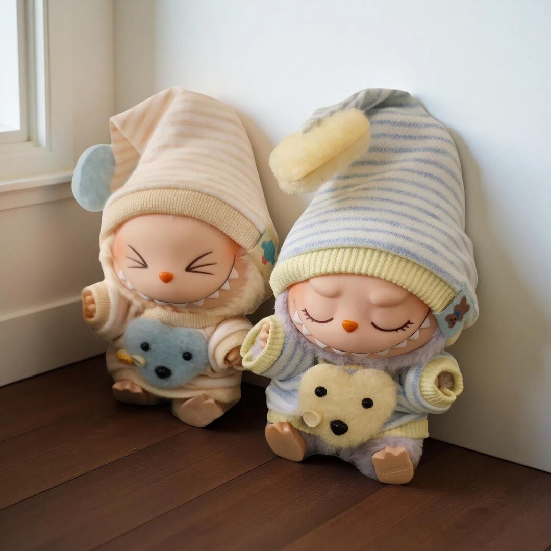 Kwaii Labubu Sitting Party Pajamas Outfit – Sleepy Elf Hat, Macaron ...