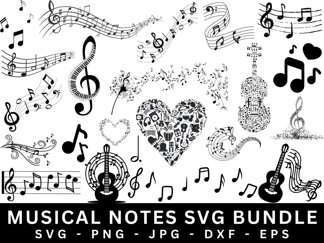Music Notes Svg,musical Notes Instant Download Svg,music Notes Png ...