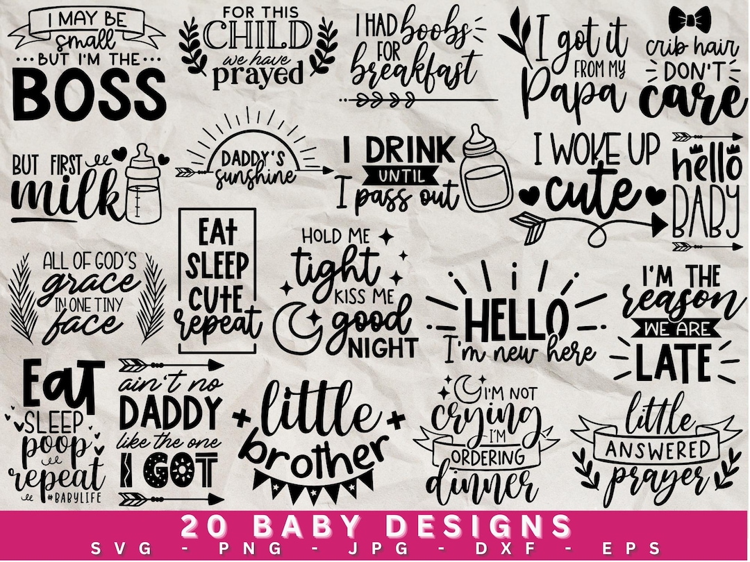 Funny Baby Sayings SVG Bundle, Newborn Quotes (digital Files) - Etsy