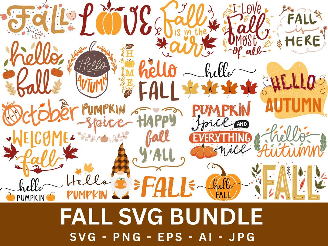 Fall SVG Design Bundle, Autumn Cricut Cut Files (digital Download) - Etsy