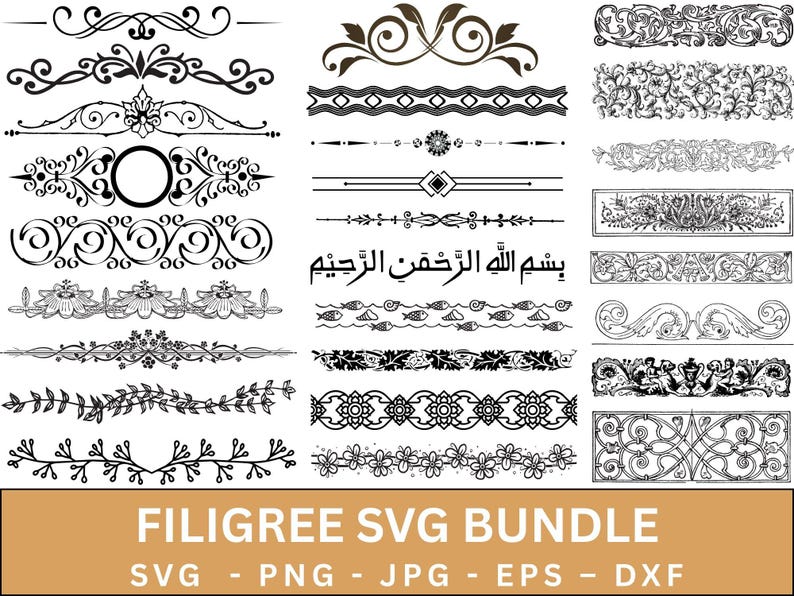 Custom Filigree Scroll Slide Pattern Laser Engraving Design,decorative ...