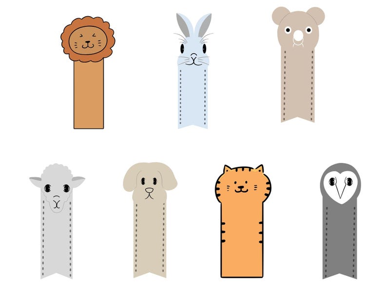 Animal Book Mark Svg Bundle,bookmark SVG Bundle,cute Mixed Media JPG ...