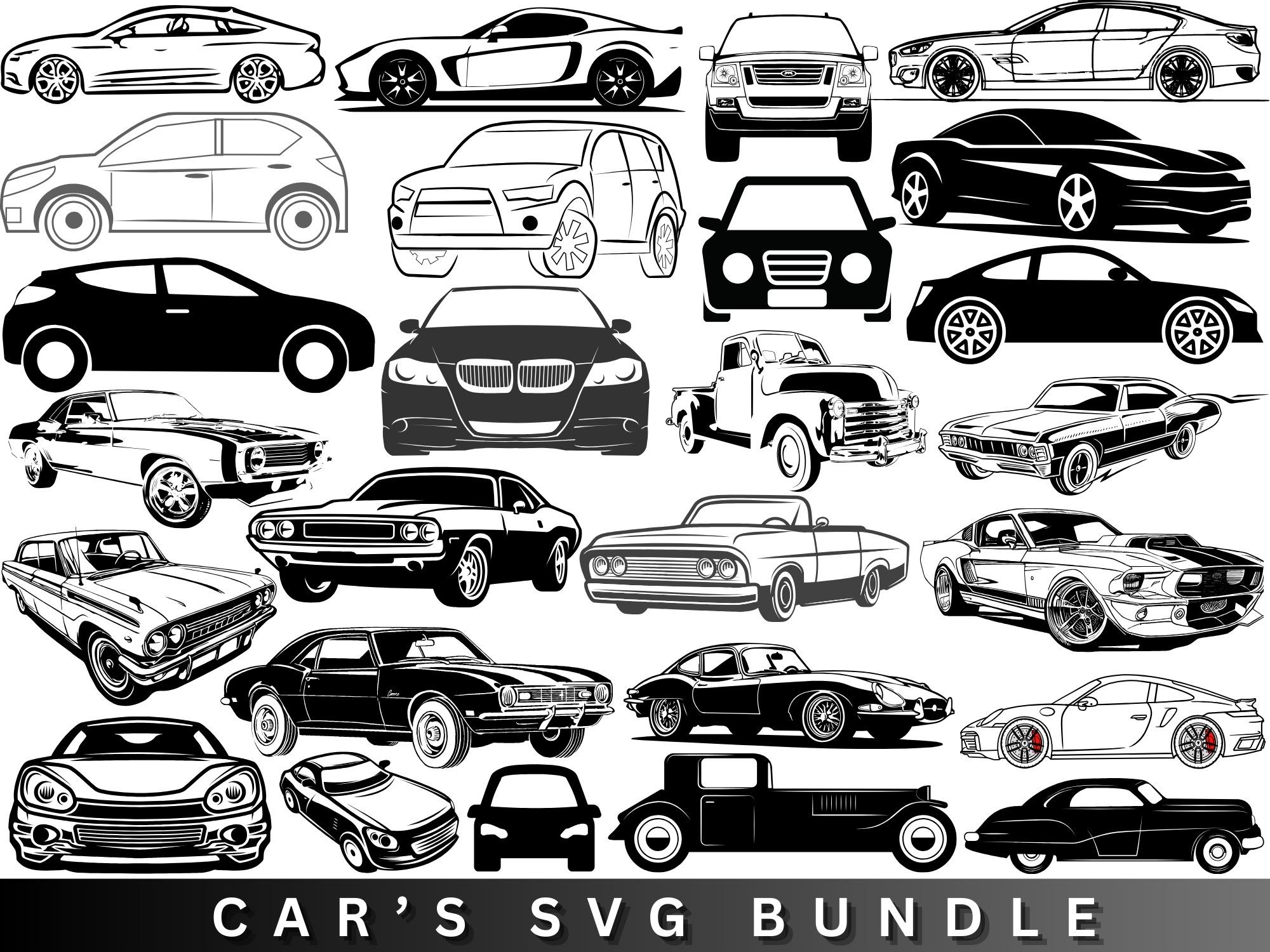 Car Svg Bundle,classic Vintage Hot Rod Car Digital Download,laser Cut ...