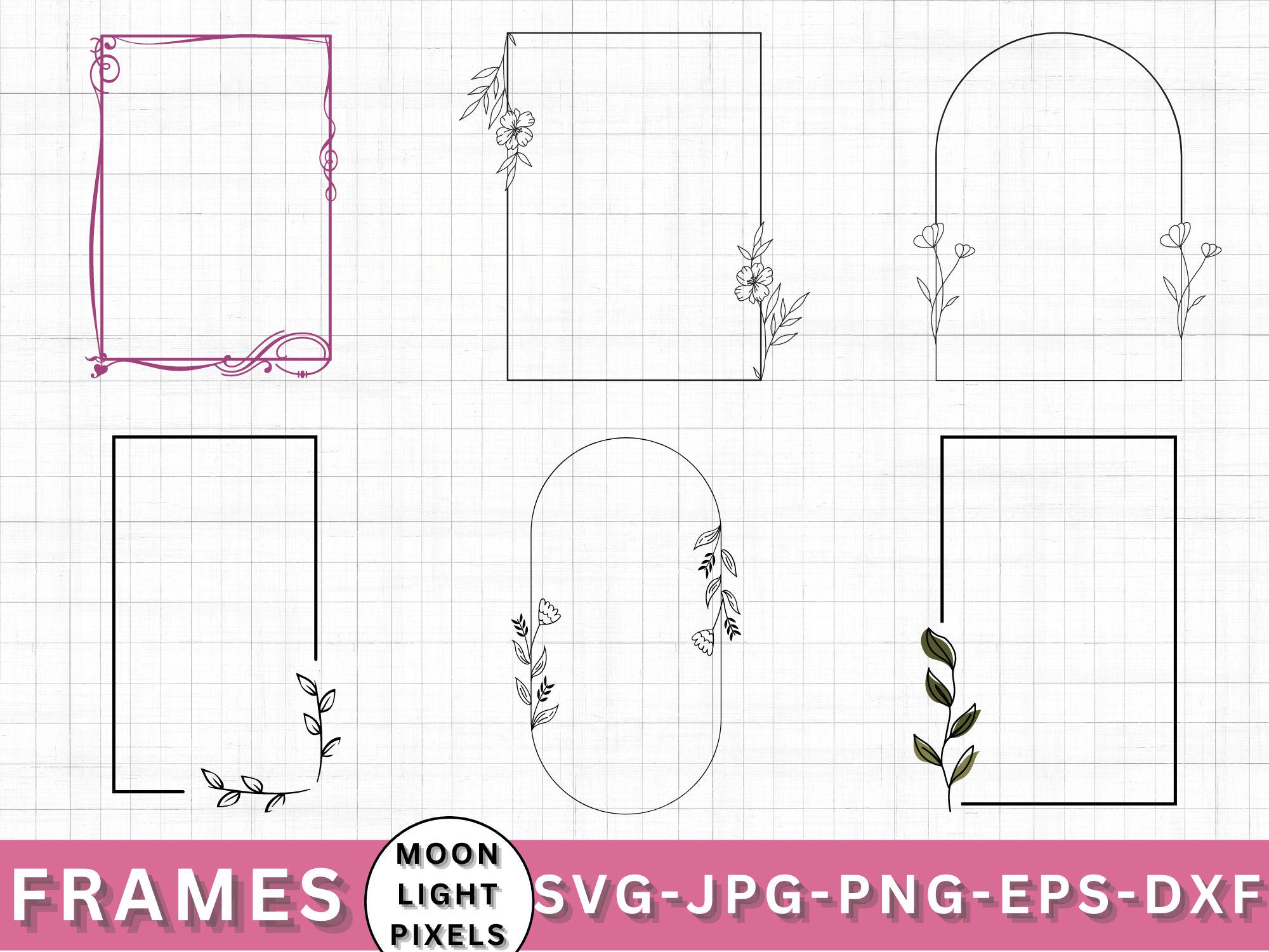 Decorative Frame Svg,flower Border,vintage Frames Svg,floral Frames Cut ...