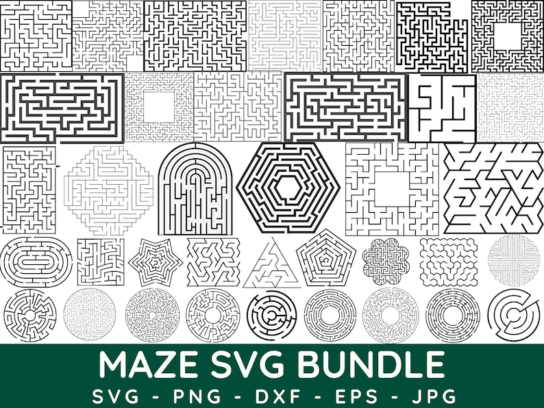 Maze Png Bundle,maze Svg Files for Cricut,maze Puzzle,maze Vector,maze ...