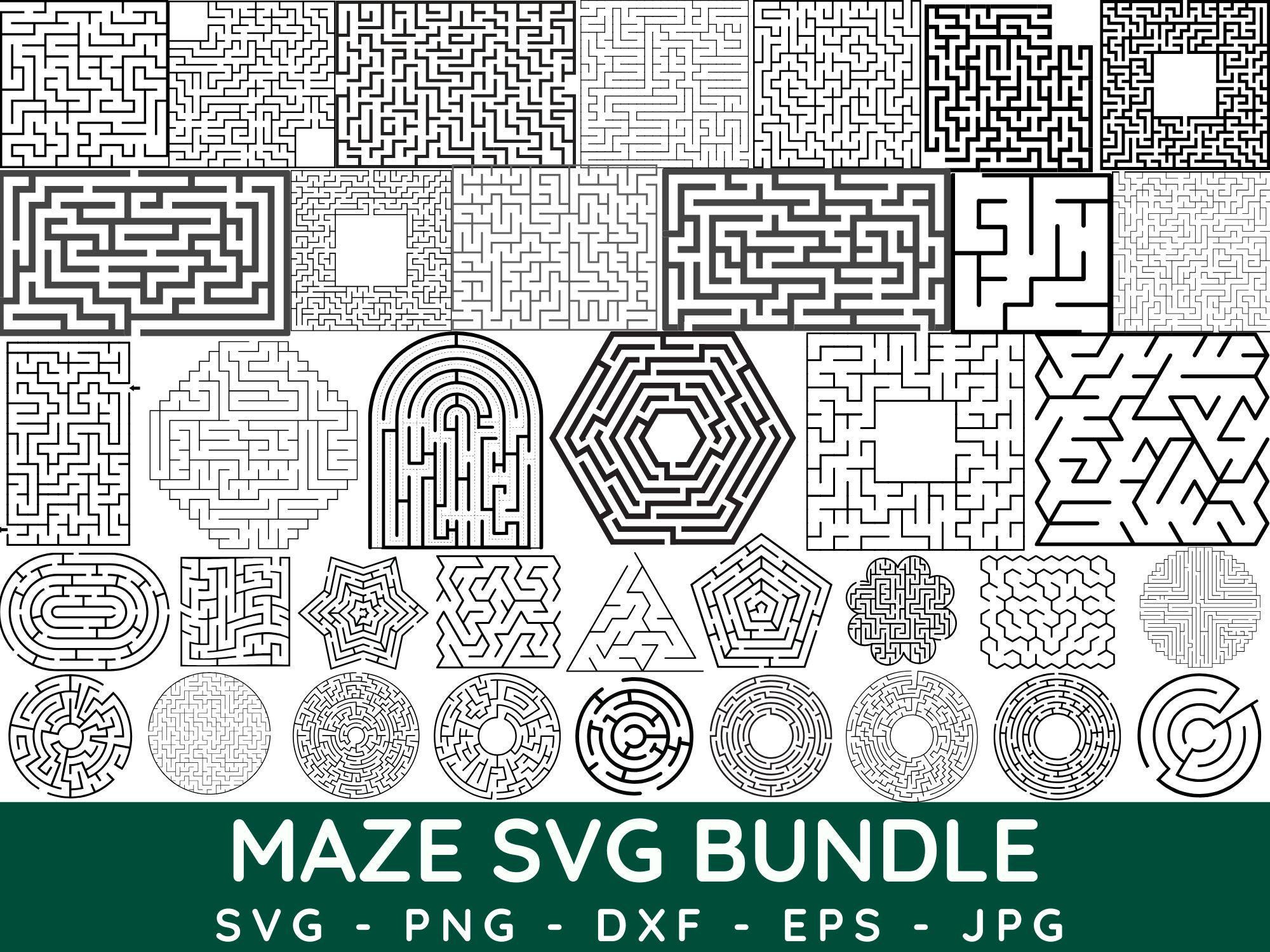 Maze Png Bundle,maze Svg Files for Cricut,maze Puzzle,maze Vector,maze ...