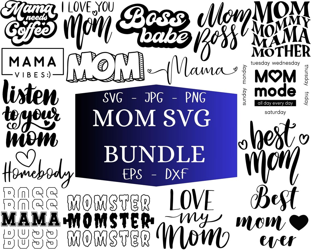 Mom SVG Bundle,mother's Day Svg,svg Files for Cricut,retro Motherhood ...
