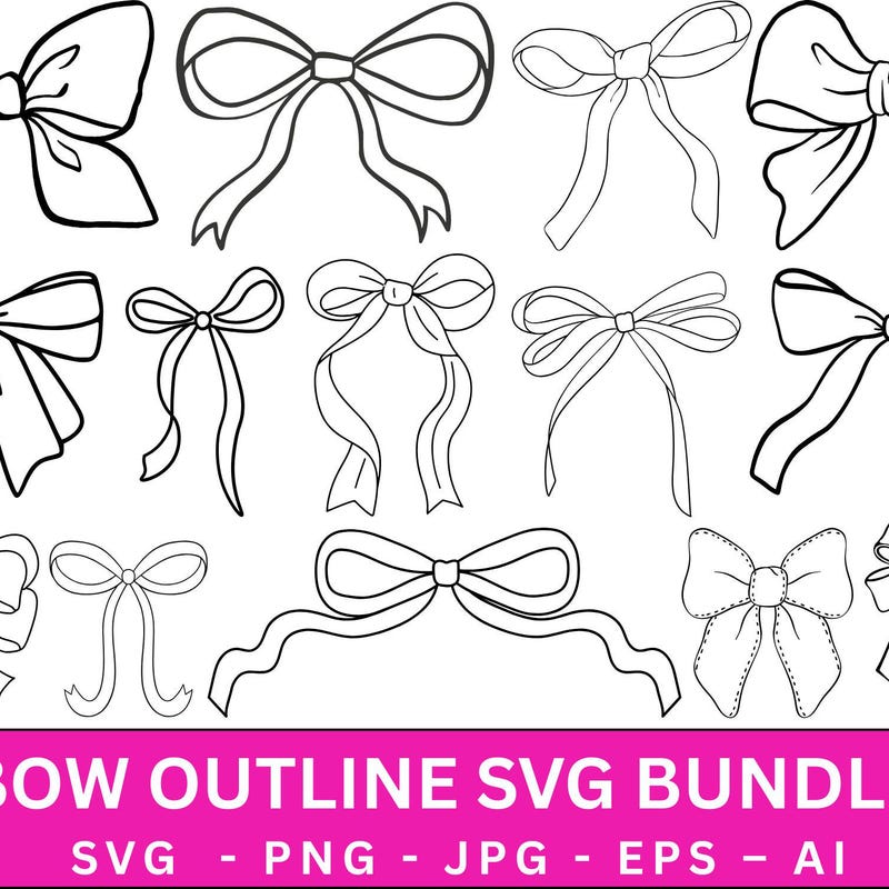 Cheer Bow Outline File - Etsy