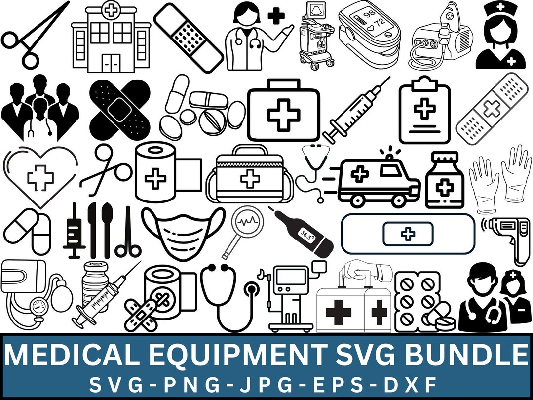 Medical Icon Clipart SVG Bundle,doctor Svg,nursing Svg Files,cricut ...