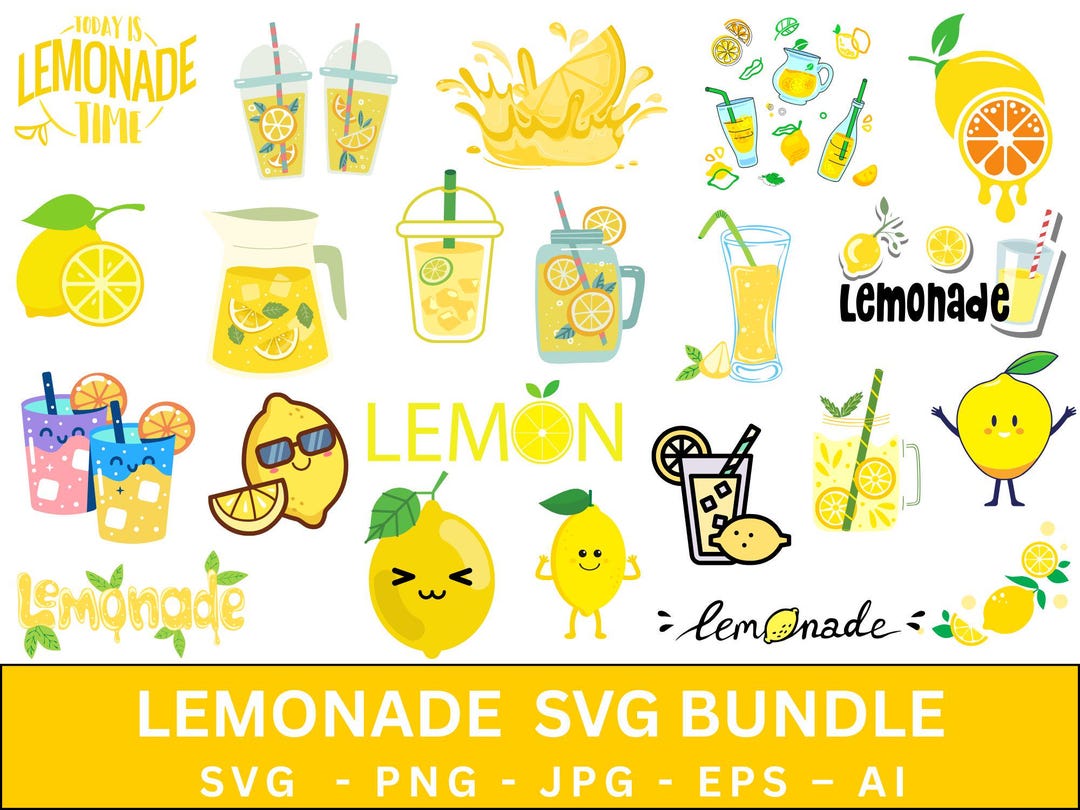 Lemonade SVG Clipart Bundle, Summer Graphics (digital Download) - Etsy
