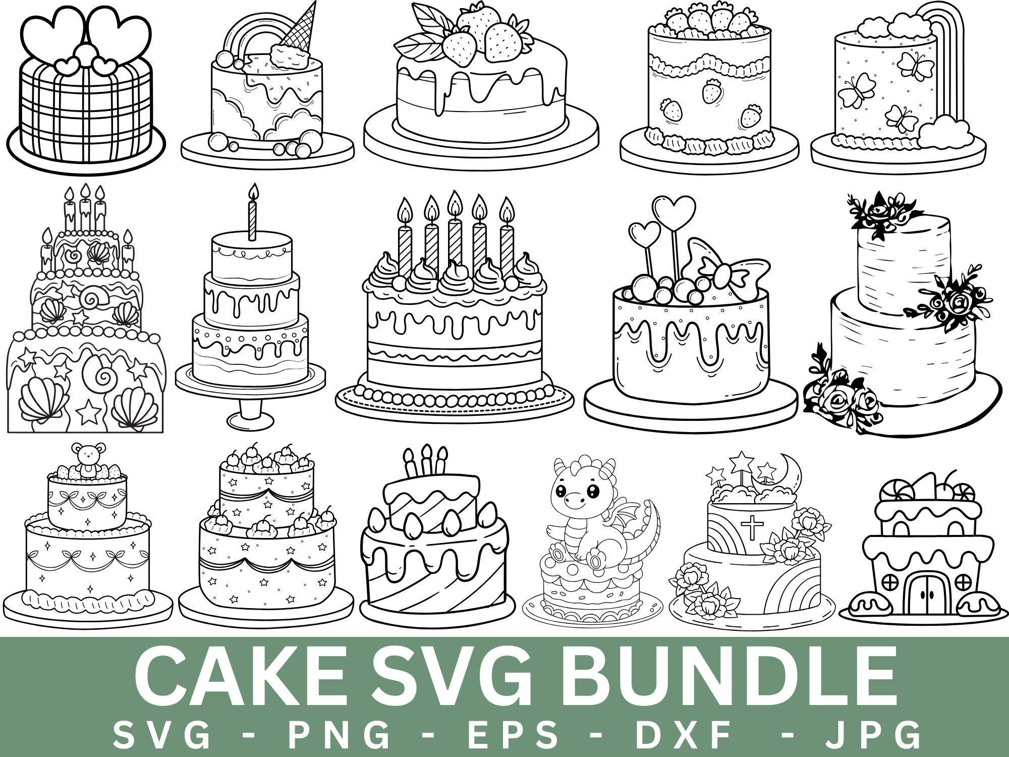 Cake SVG Bundle,cake Outline Svg,cake Clipart,cake Silhouette,bakery ...