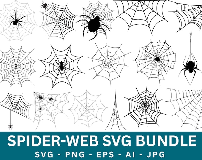 50+ Spiders and Spider Web Svg, Spider Web Halloween Decorations ...