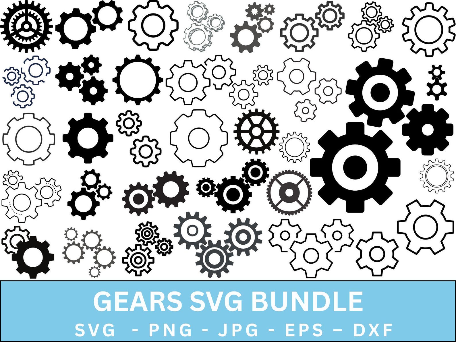 Gears SVG Bundle,gears Clipart,gears SVG Cut Files for Cricut,metal ...
