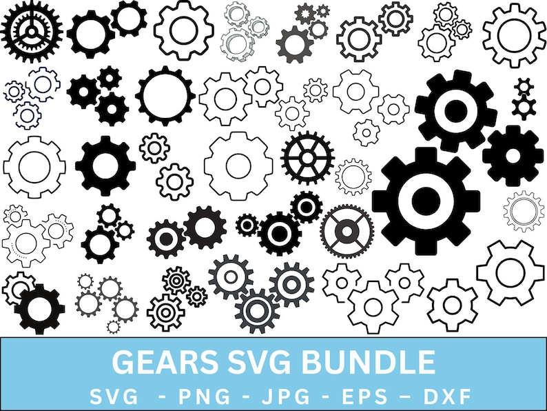 Gears SVG Bundle,gears Clipart,gears SVG Cut Files for Cricut,metal ...
