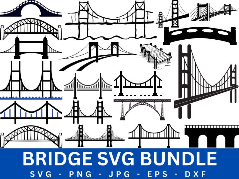 Bridge Svg,bridge Svg Bundle,wooden Bridges Clipart,bridge Cut File ...