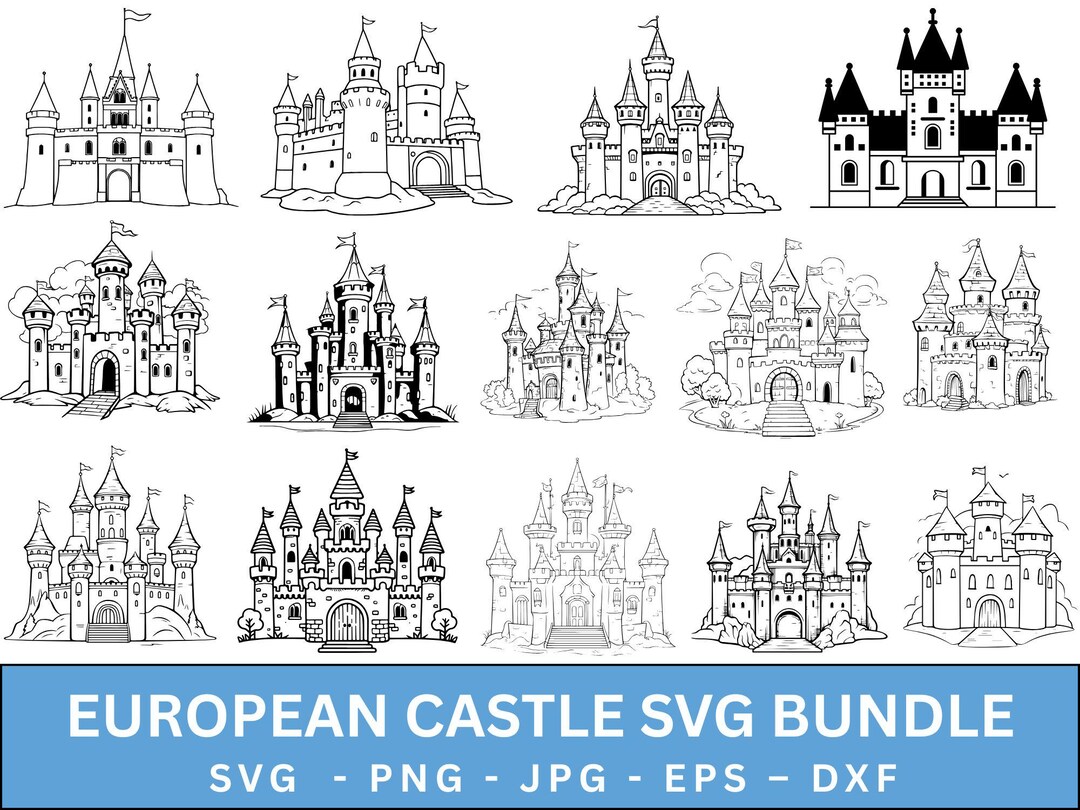 European Castle SVG Bundle, Palace Clipart (digital Files) - Etsy