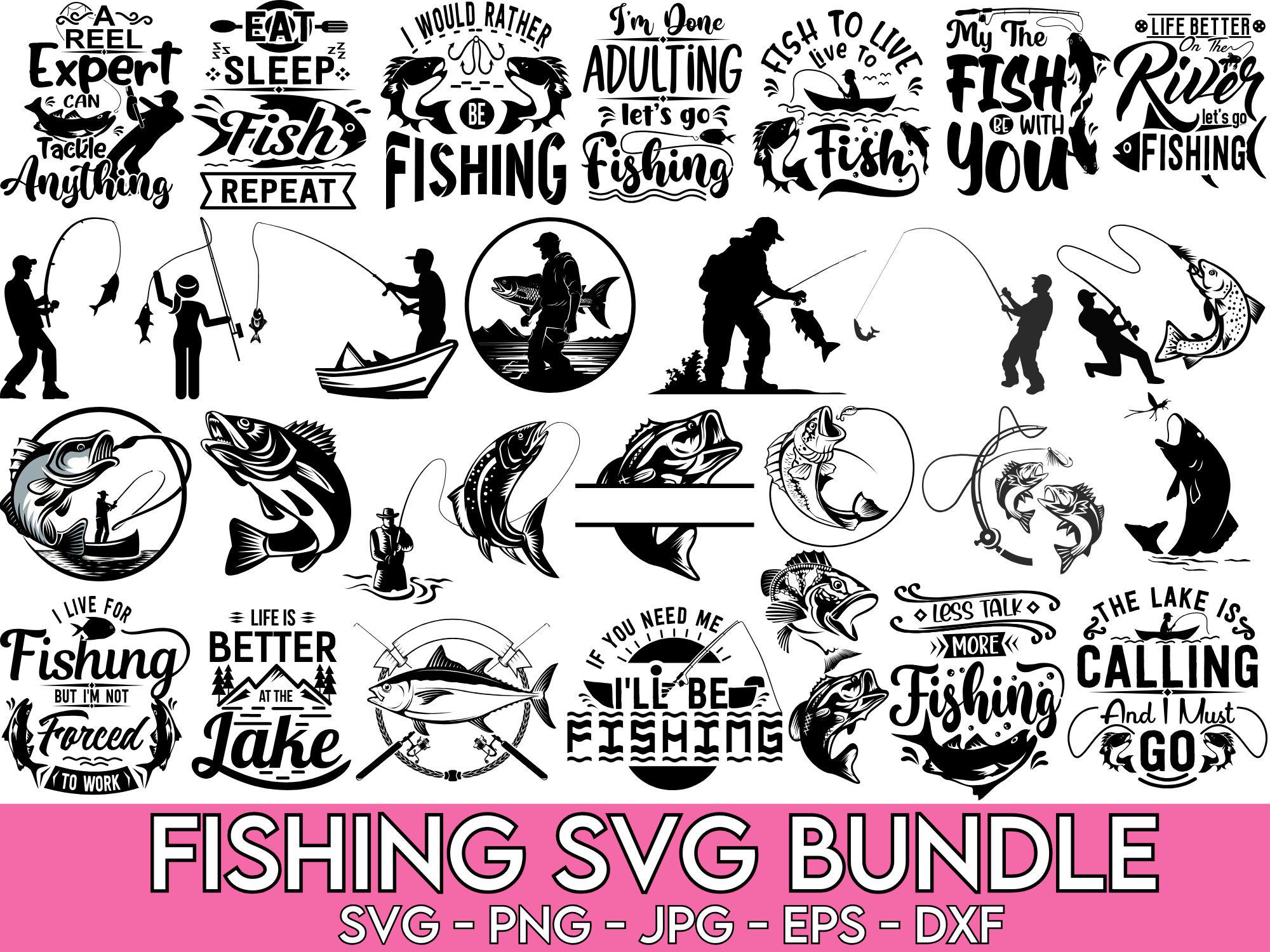 Fishing SVG Bundle, Fisherman Clipart (digital Files) - Etsy