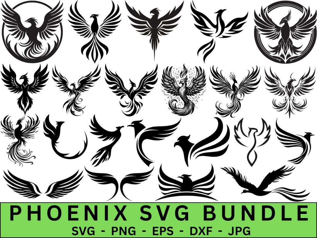 Phoenix SVG Bundle,bird Svg,phoenix Vector,phoenix Wings Svg,phoenix ...